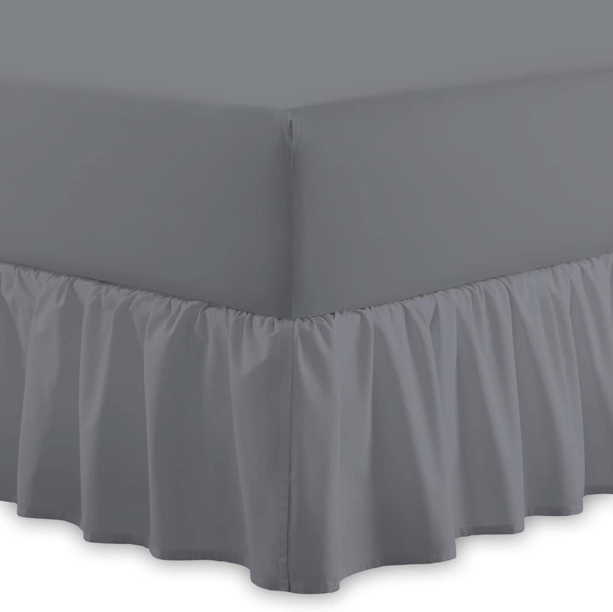 Plain Fitted Valance Sheet |40cm Extra Deep Double (Grey) condition ne ...