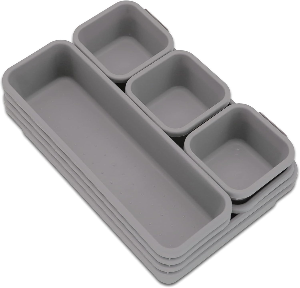 Addis 8pcs Interlocking Drawer Organiser Plastic, Grey, condition new ...