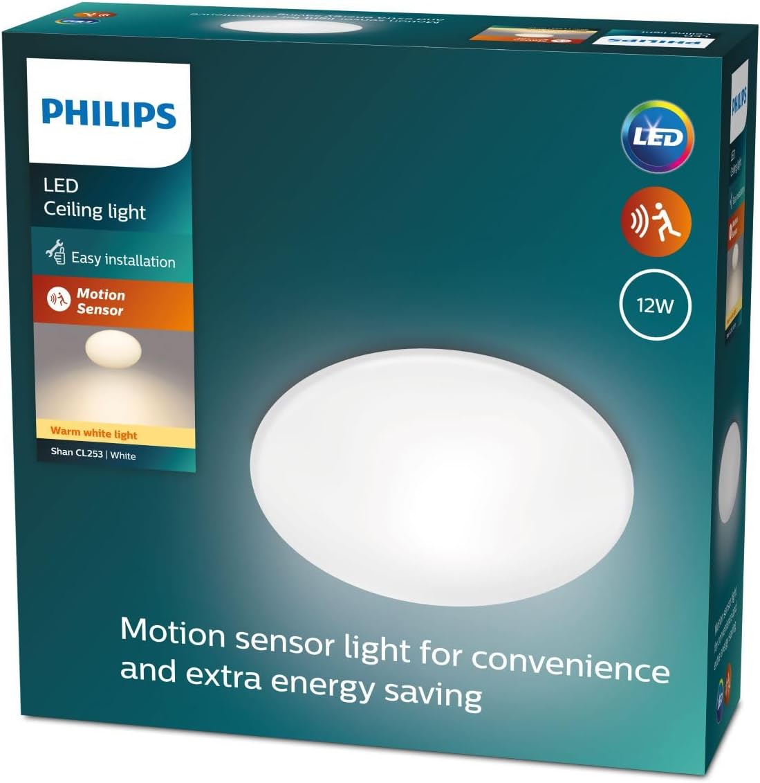 Philips LED Ceiling Light 2700K 12W Warm White, New but scruffy box ...