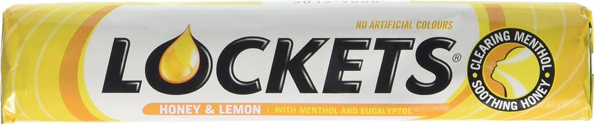 Lockets Honey & Lemon Cough Sweet Menthol Lozenges 41g- best before 14 ...
